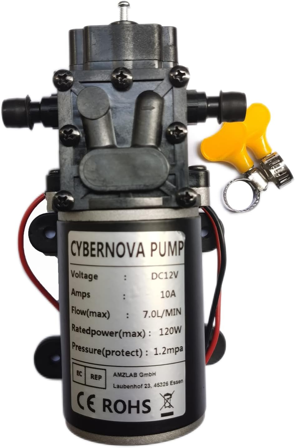 CYBERNOVA DC12V 7L / min 174 PSI Pompa a membrana a riflusso ad alta ...