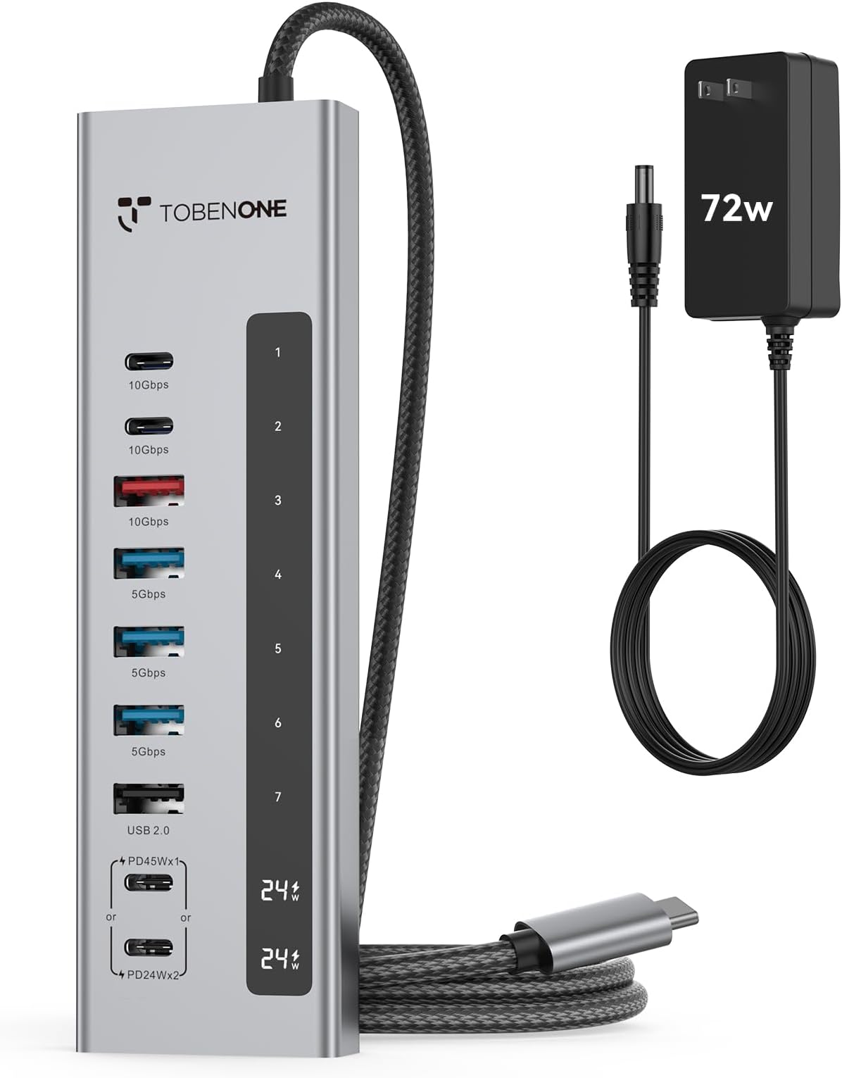 Amazon.com: TobenONE Powered USB C Hub, 11-in-1 10Gbps USB C Splitter with 5 USB-A and 5 USB-C ...