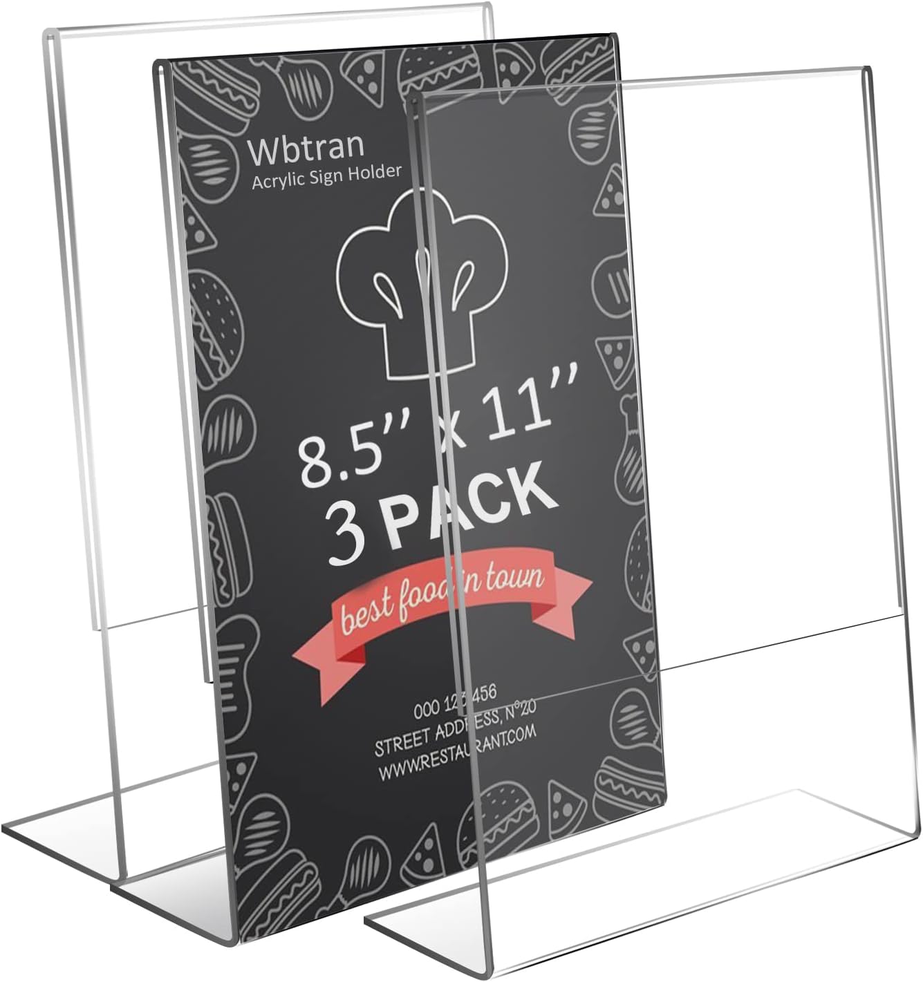 Amazon.com: VZINO Acrylic Sign Holder 8.5 x 11 Inches Slanted Back ...