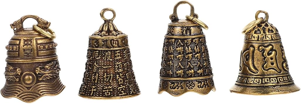 Amazon.com: Small Brass Bells 4pcs Vintage Raft Bells Brass Jingle Bell ...