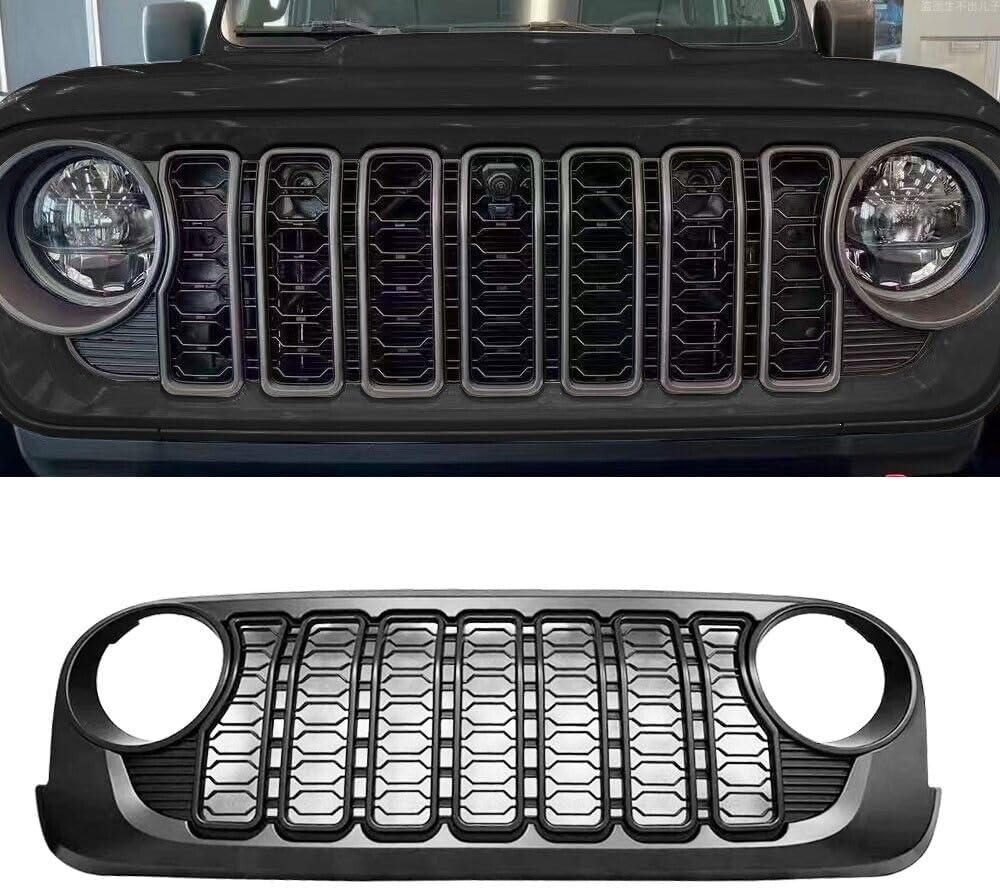 Amazon.com: Front Grill Bumper Mesh Grille For Jeep Wrangler JK 2007 ...