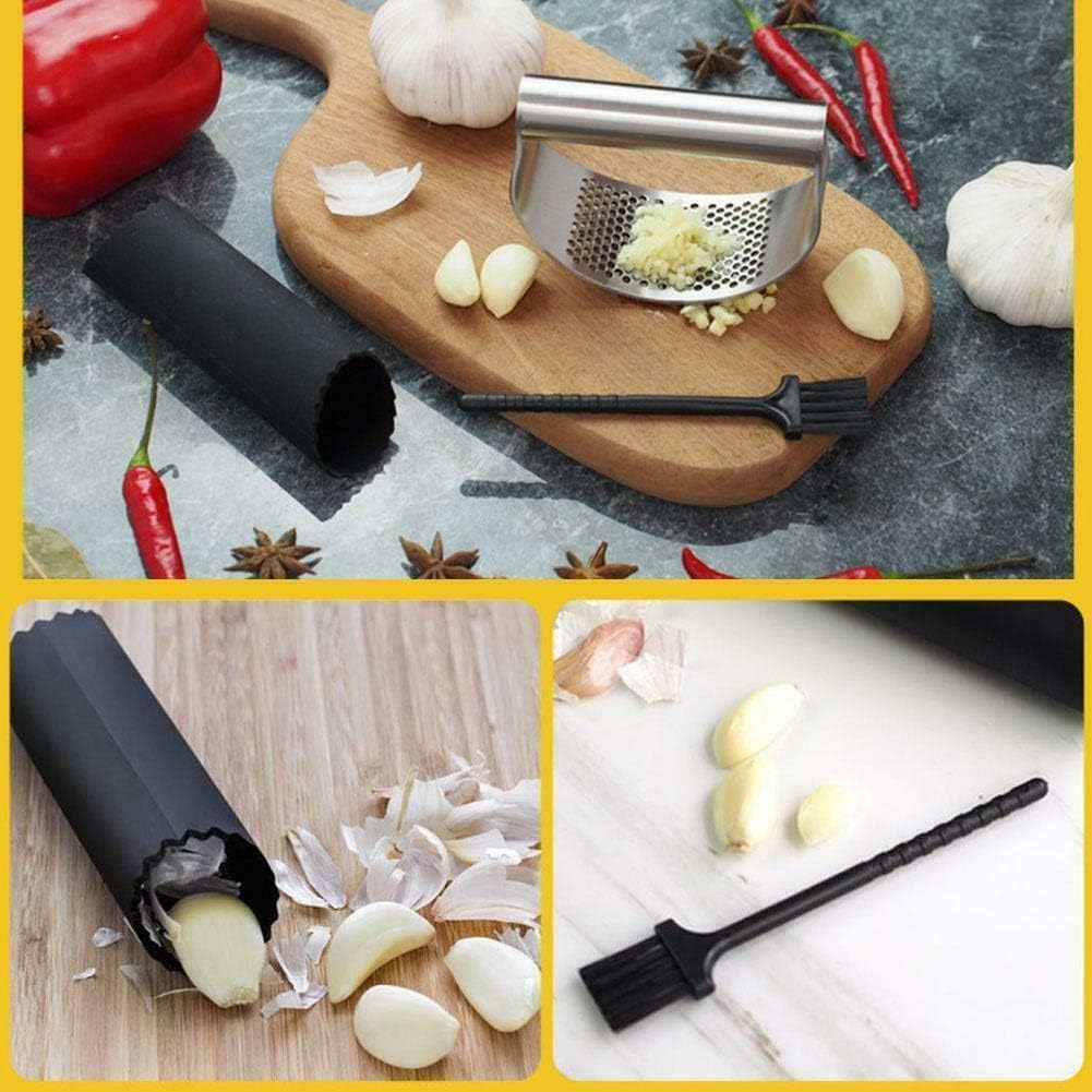 Amazon.com: jinshiband 3-piece Mini Stainless Steel Garlic Press ...