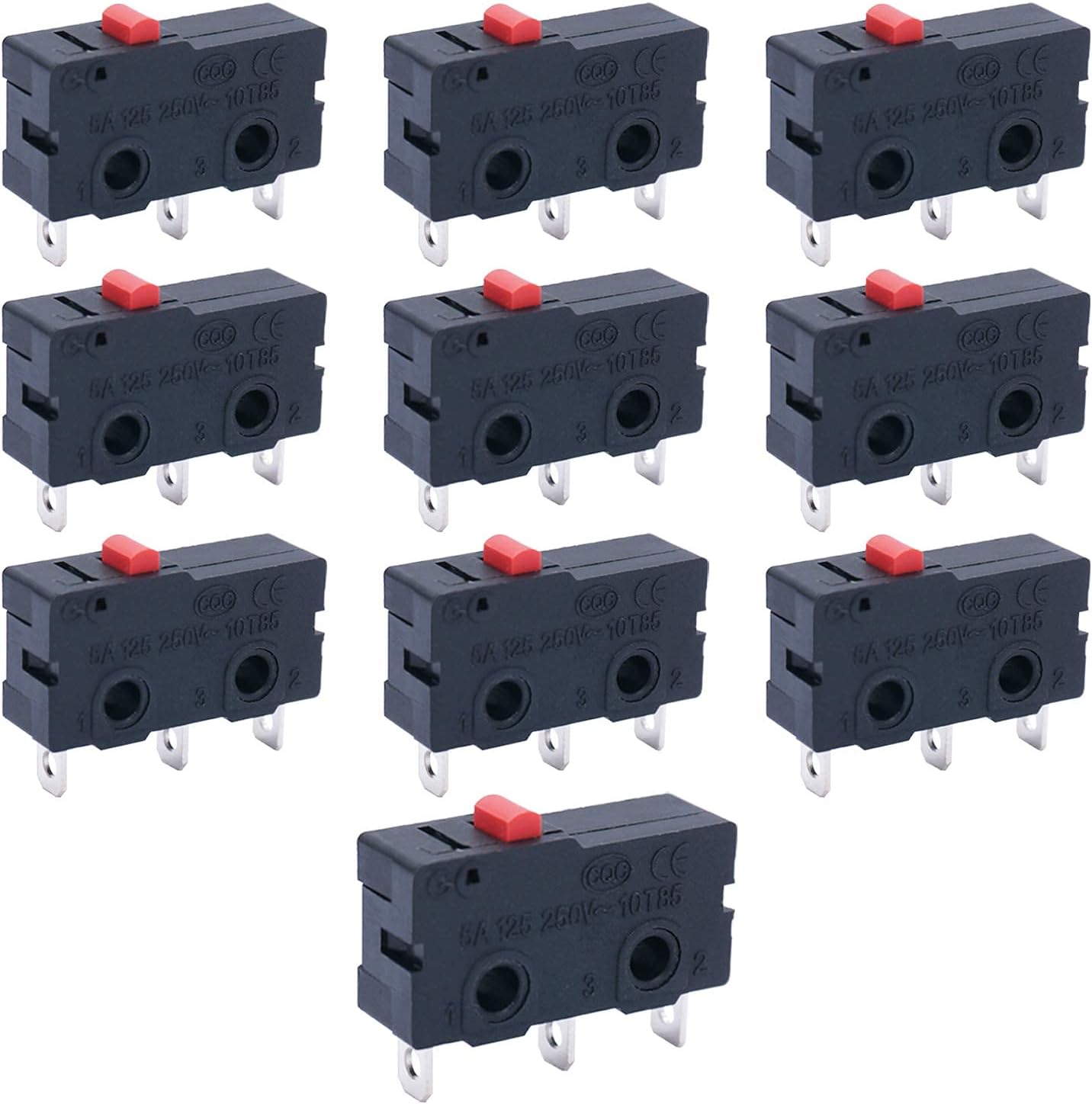 mxuteuk 10Pcs Mini Micro Limit Switch 5A 125 250V AC SPDT 1NO 1NC Snap ...