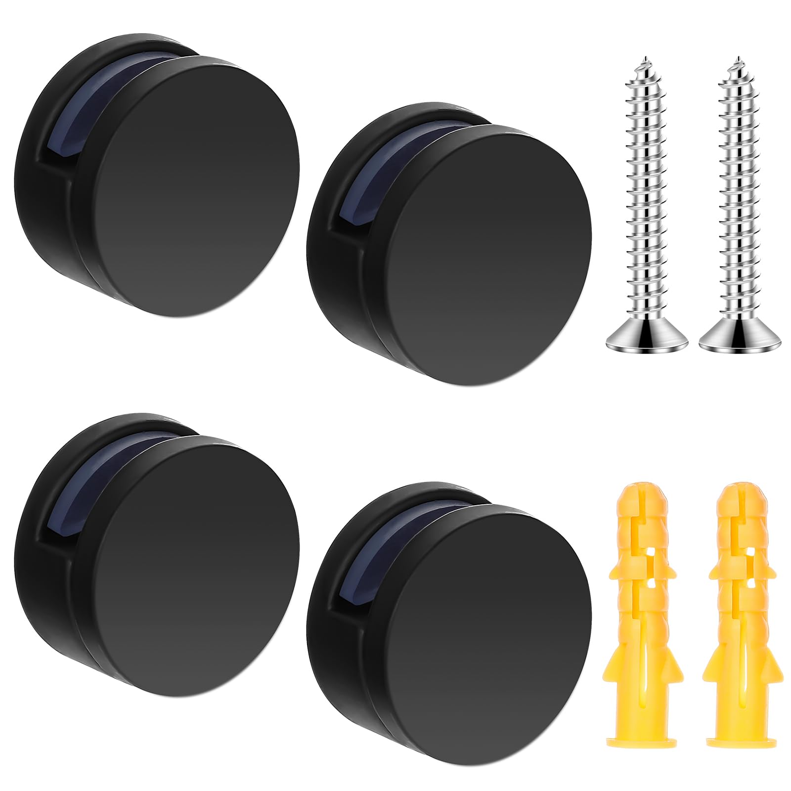 4 Pack Frameless Mirror Hangers Mirror Holder Clips Black Mirror ...