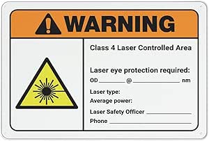 Amazon.com: Warning Class 4 Laser Controlled Area (Write-In) Funny ...