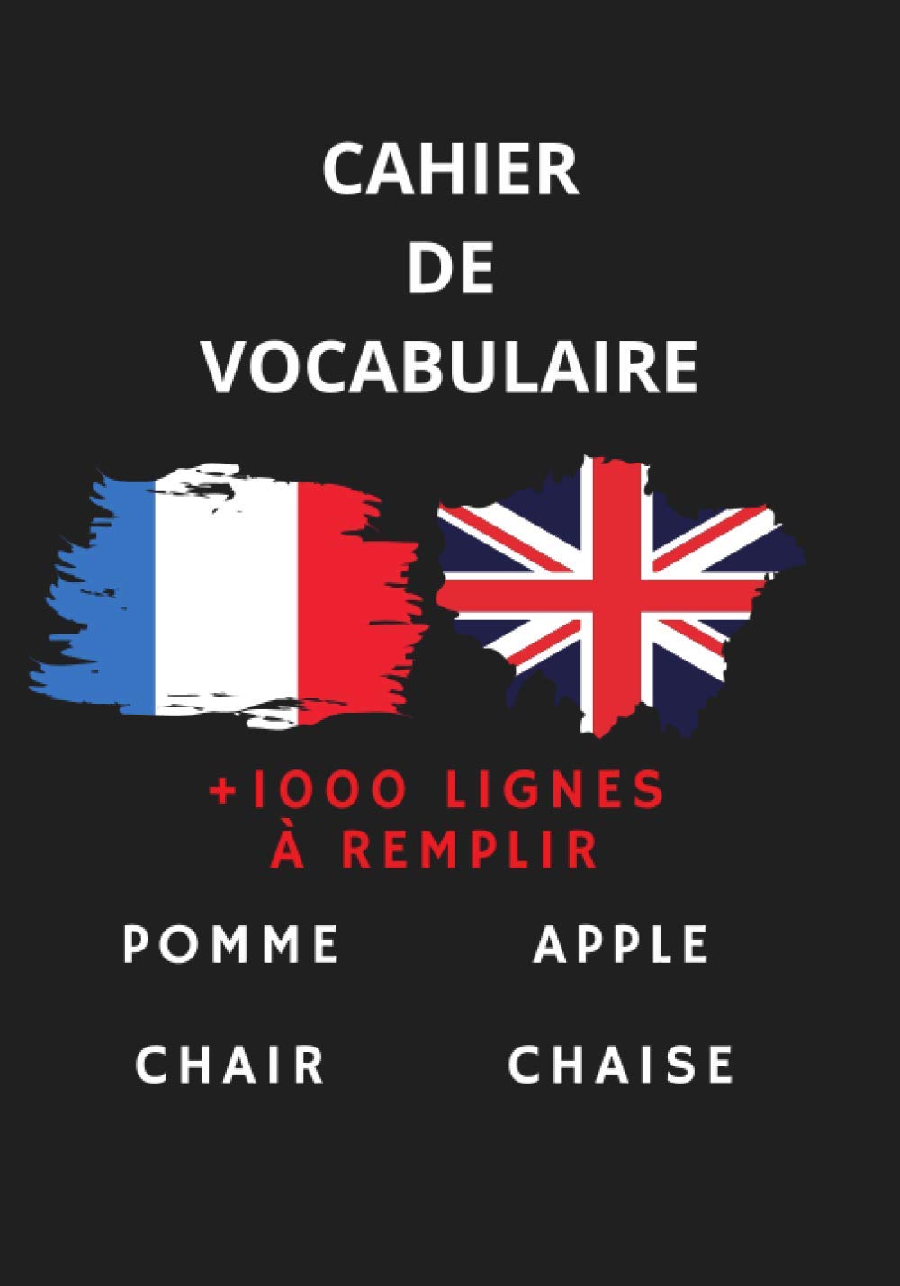 Buy CAHIER DE VOCABULAIRE FRANCAIS ANGLAIS | GRAND FORMAT 7x10 po ...