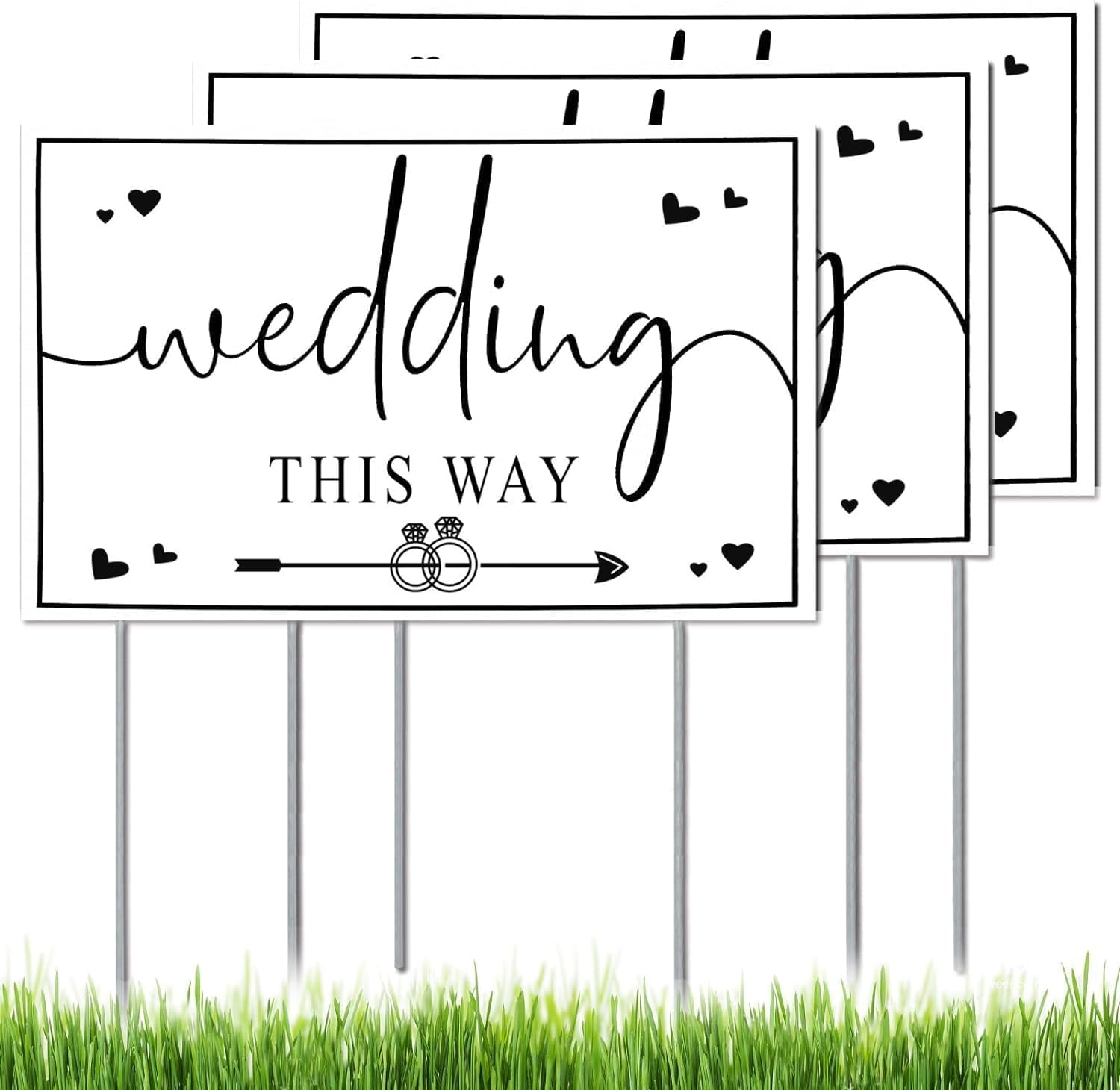 Amazon.com : SCNWQ Wedding Signs 4Pack - Double-Sided Printed ...
