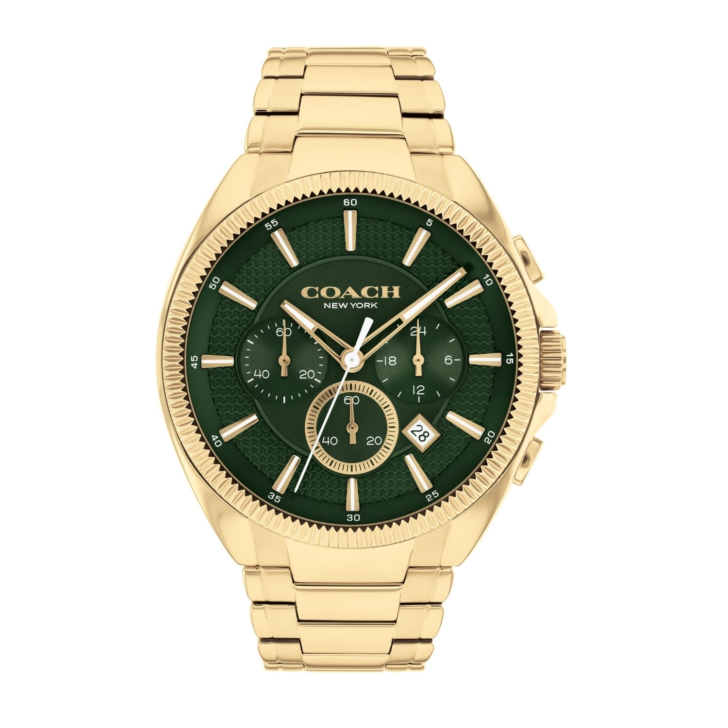 Coach Jackson Qtz Fashion Chrono Green Round Dial Men's Watch|Ionic ...