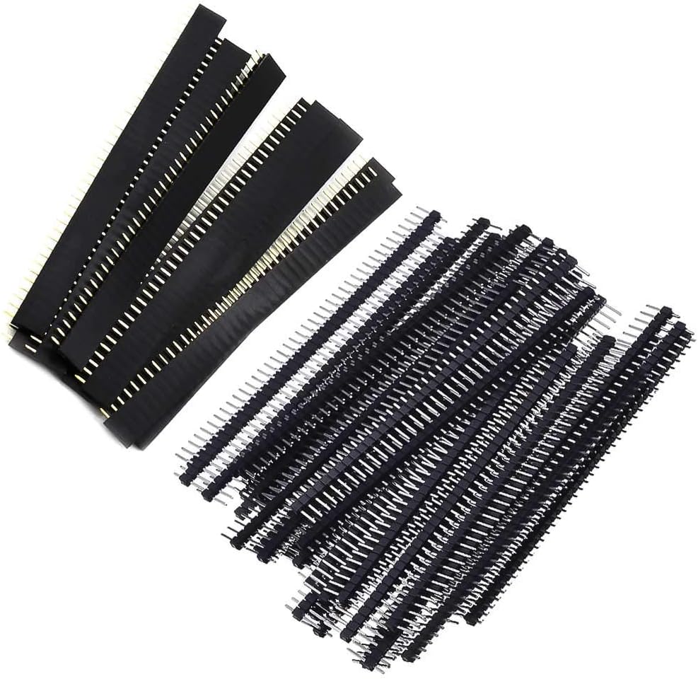 50 Pack Single Row 40 Pin 2.54 mm Male Pin Header Connector: Amazon.co ...