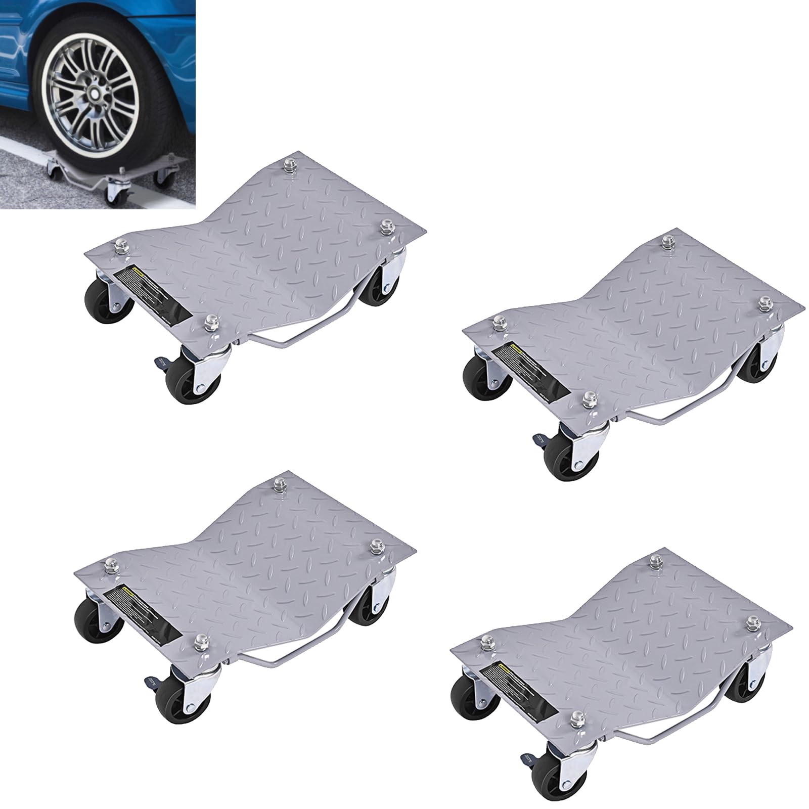 GiantexUK 4 Pack Tire Wheel Dollies, 6000LBS/2720KG Heavy Duty Car Tire ...