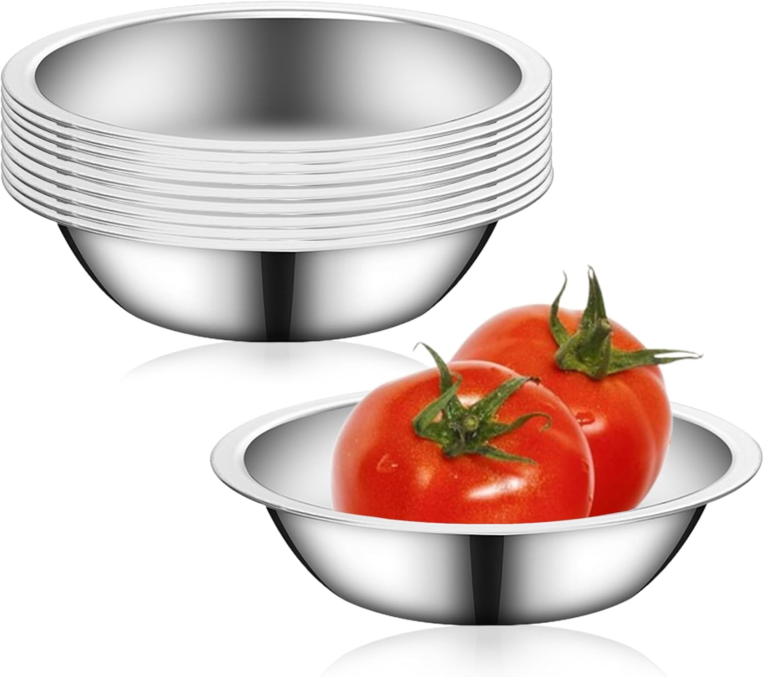 Amazon.com: Nexboraque 10 Pack 6.5 Inch Stainless Steel Bowls, Small ...