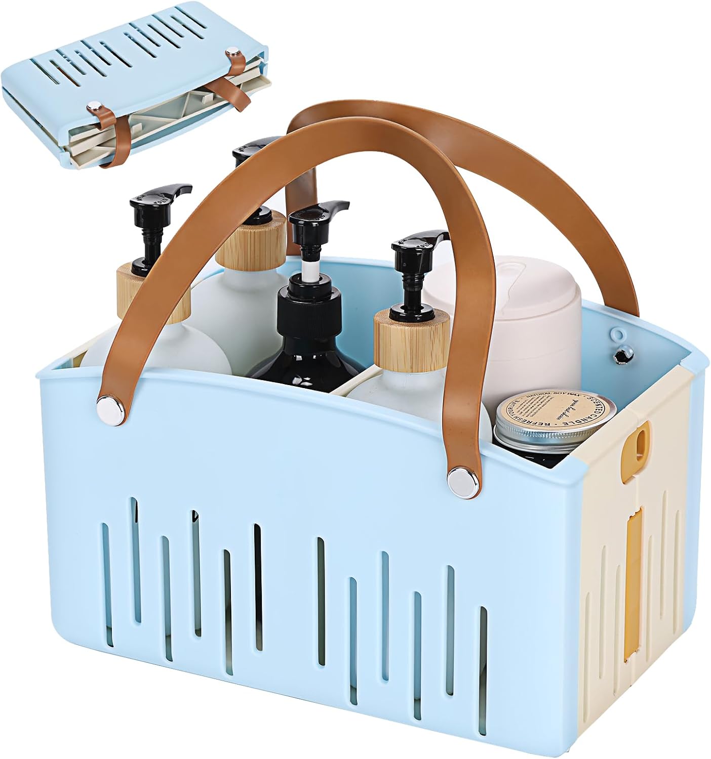 Amazon.com: Homiton Portable Shower Caddy Collapsible Plastic Shower ...