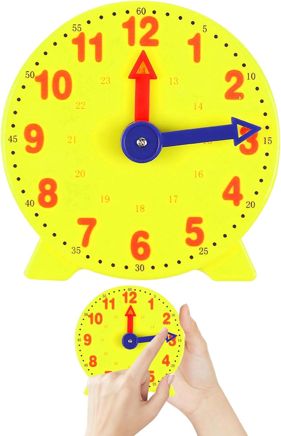 clock Yellow Learning Clock for Kids, 24-Hour Tell the Time, Ages 4 ...