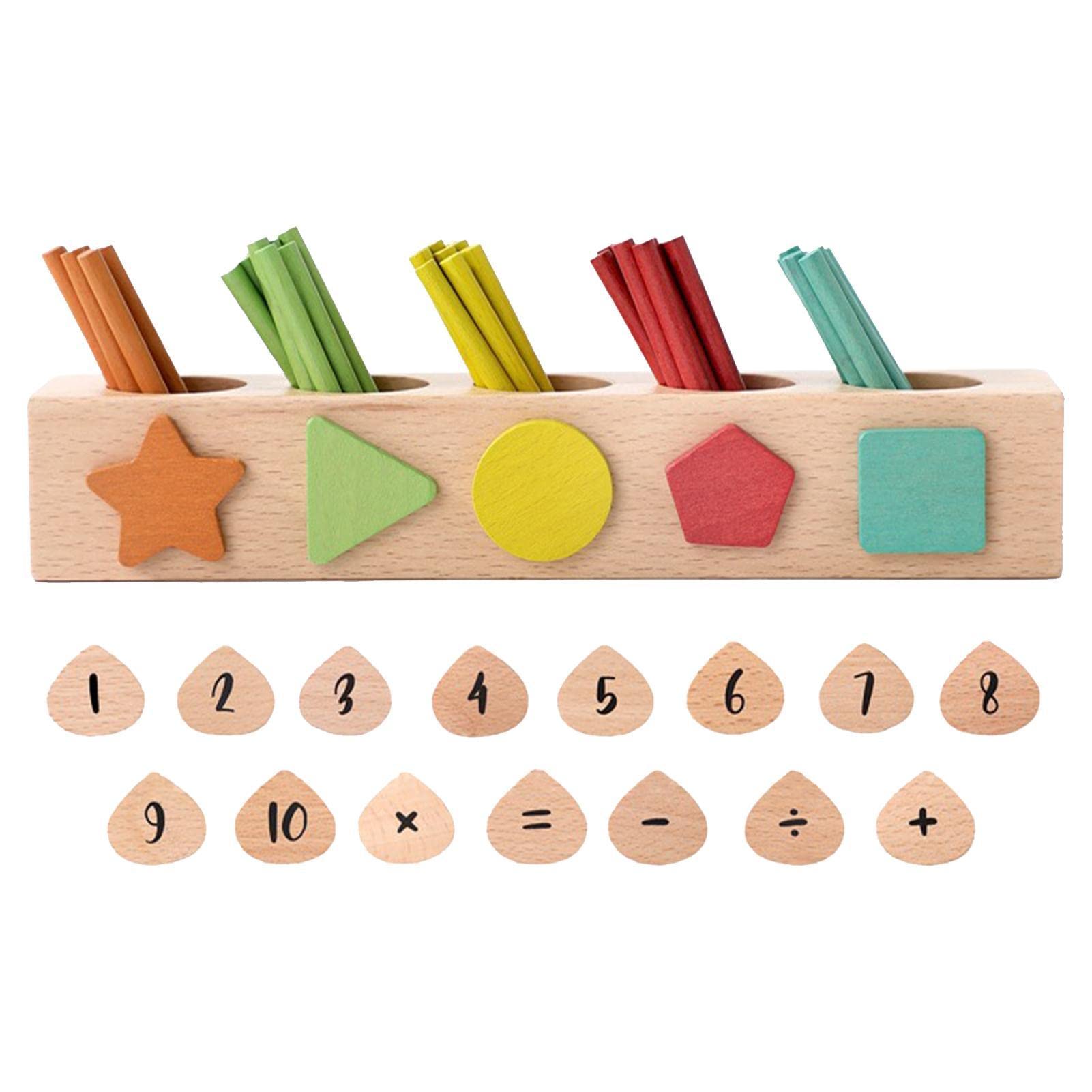 Counting Number Sticks Montessori Toys For Kids Learning Wooden Stick ...
