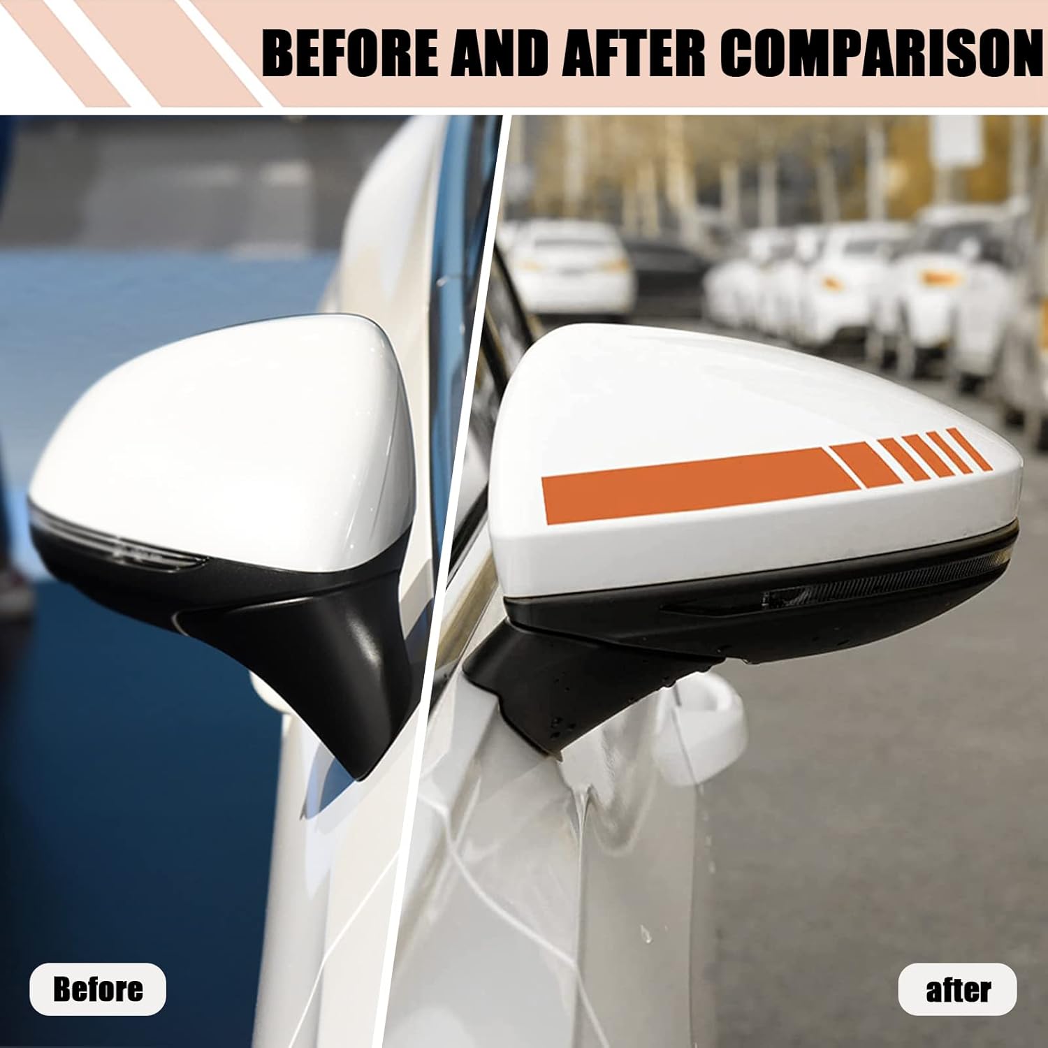 2 calcomanías para espejo retrovisor, calcomanías a rayas, accesorios ...