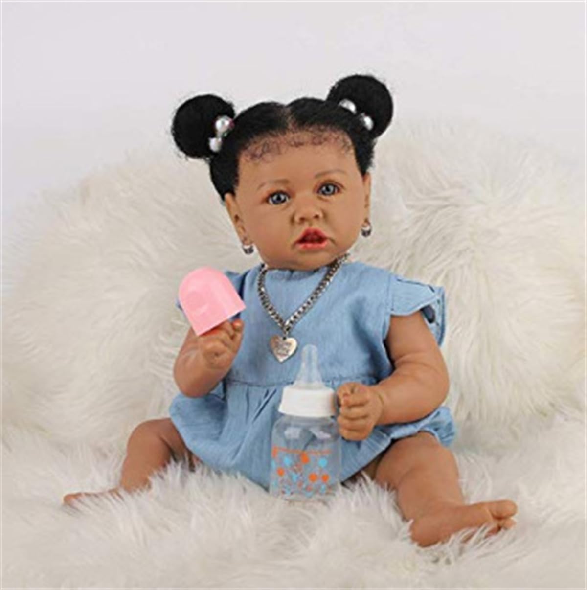 Amazon.com: GYCV Lifelike Reborn Baby Dolls Black Girl Cheap 22 Inch ...