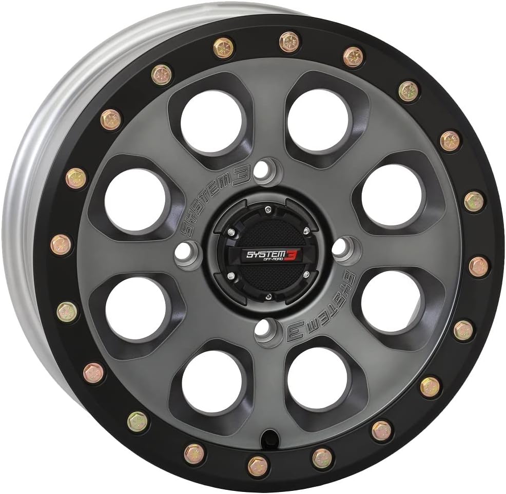 Amazon.com: System 3 SB-7 Beadlock 15x7 ATV/UTV Wheel - Titanium (4/156 ...
