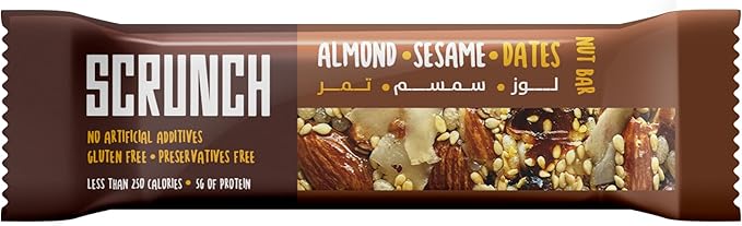Scrunch-Almond, Sesame And Dates Bar 40g: Buy Online at Best Price in ...