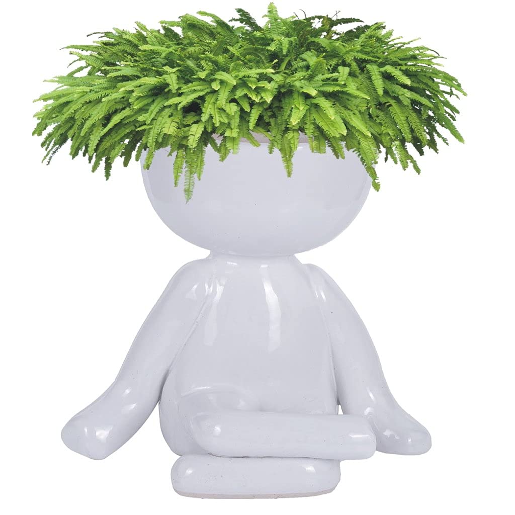 Green Paradise Yoga Shaped Beautiful Ceramic Pot Yoga Planter Pot ...