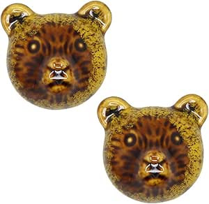 HDJNal Set of 2 Morden Ceramics Cabinet Knobs, Decorative Bear Shape ...