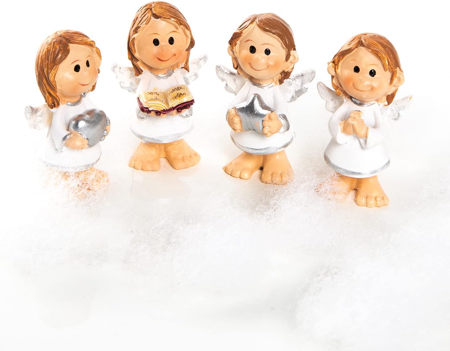 Logbuch-Verlag 12 kleine Mini Engel Glücksbringer aus Holz goldfarben ...