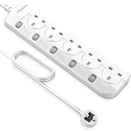 PIBEEX Extension Lead 5 Way Multi Plug Extension Sockets with ...