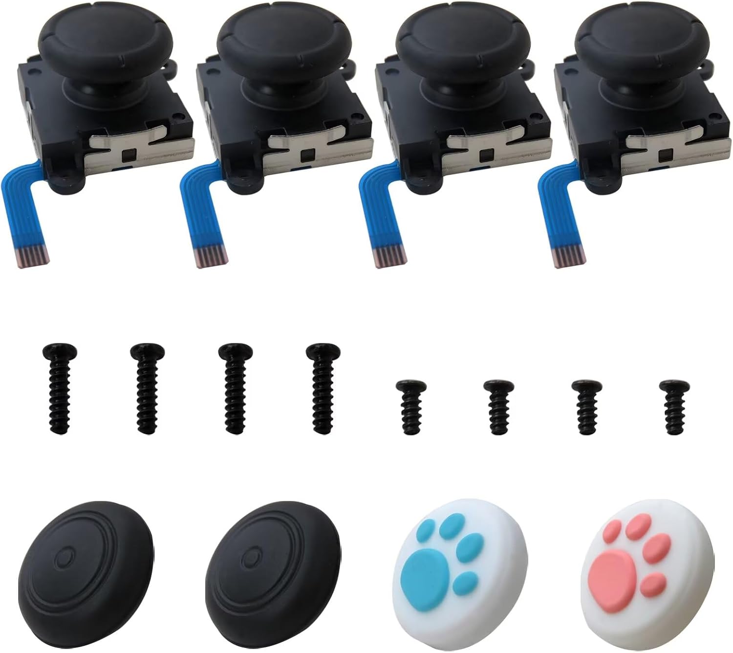 4 Sets Replacement Joystick Analog Thumb Stick Fit Left/Right Analog ...