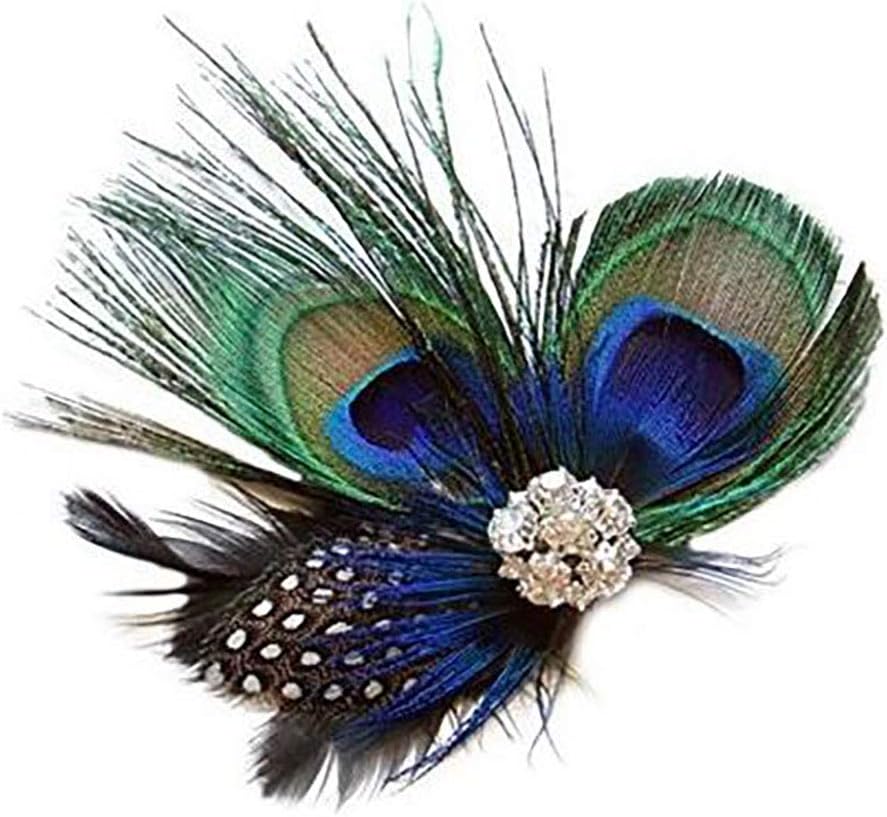 Amazon.com : Women Girls Peacock Feather Hair Clip Retro Wedding ...
