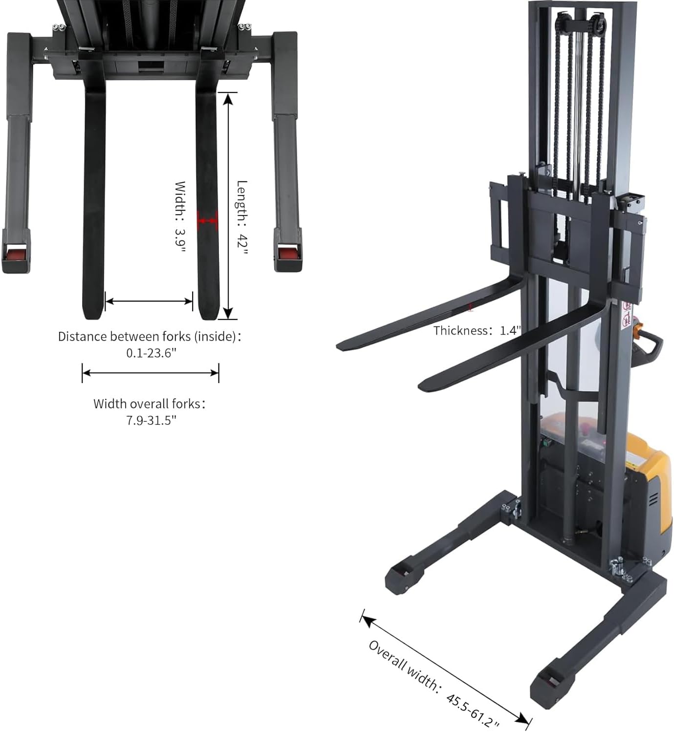 Xilin Electric Stacker | 3300lbs Capacidad | 98inch Chile | Ubuy