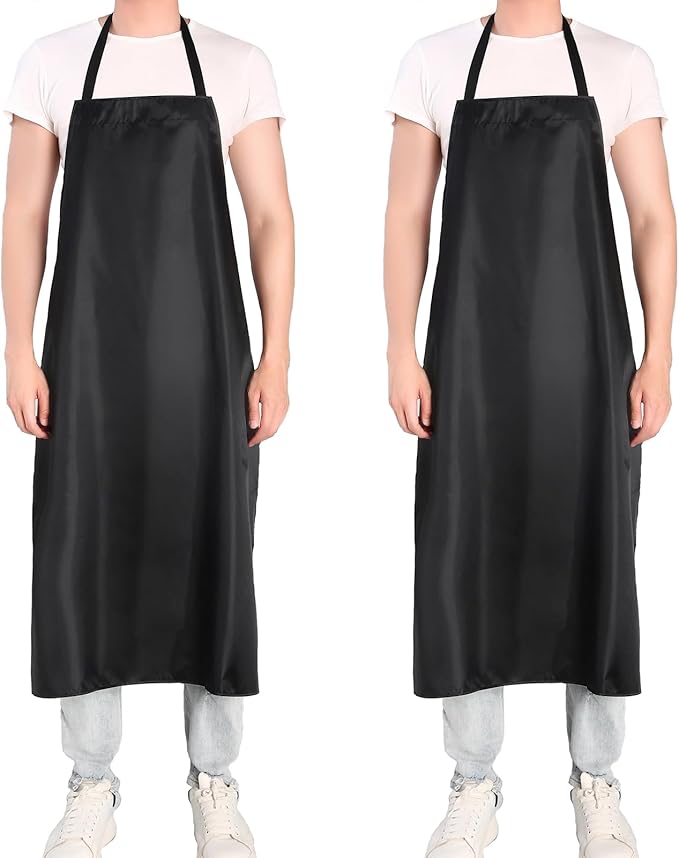Amazon.com: NEU SAFETY 2 Pack Extra Long Bib Apron Set, Waterproof and ...