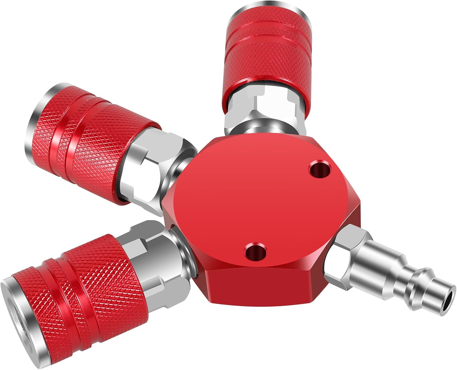 KTZCTPCA 3 Way Air Manifold, Quick Connect 3 Way Air Hose Splitter, Carbon Steel 3 Way Air Hose ...