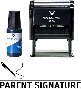 Amazon.com : Parent Signature Self Inking Rubber Stamp Combo with ...