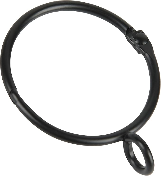 Amazon.com: 40 PCS Black Curtain Rings with Eyelets, 1.5 Inch Drapery ...