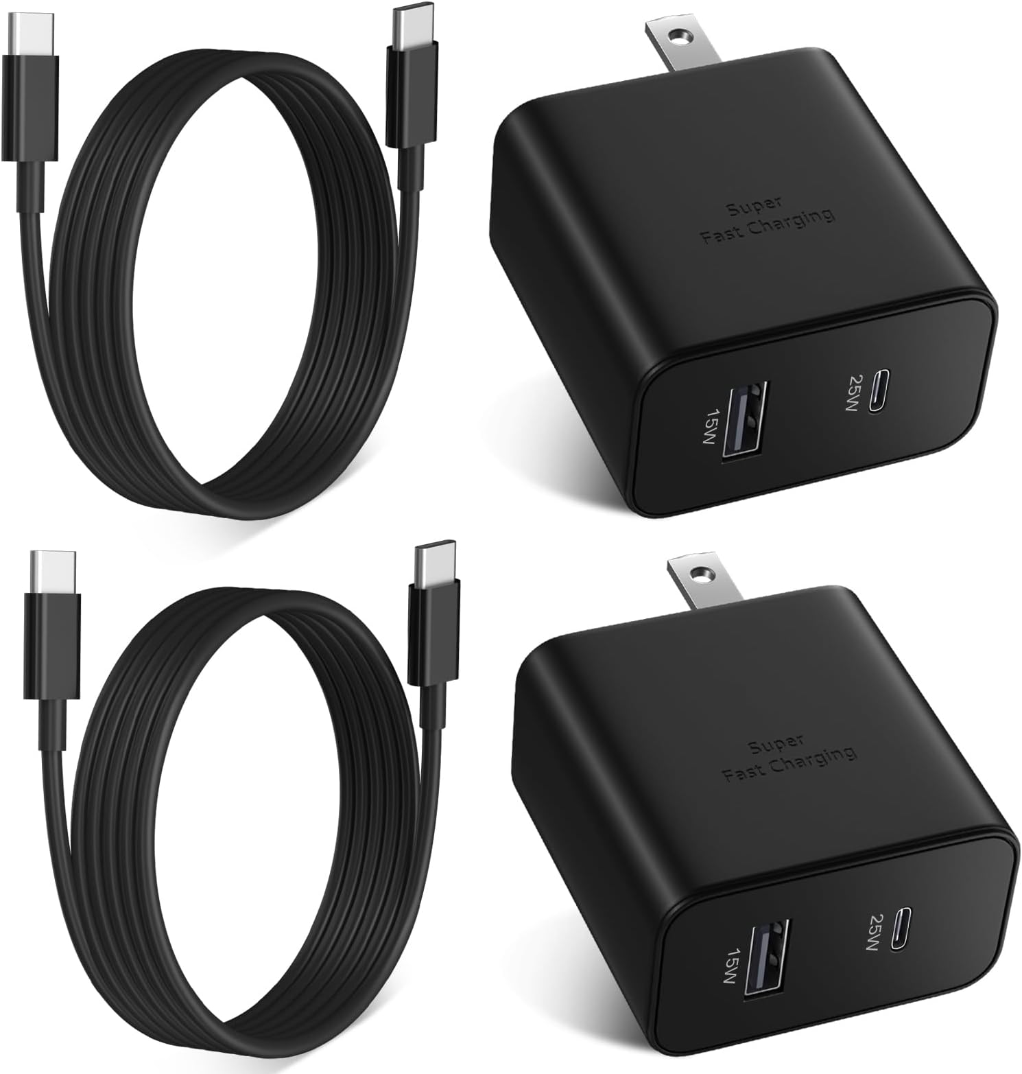 Amazon.com: Super Fast Charger Type C,Excgood Dual Port 25W USB C Wall ...