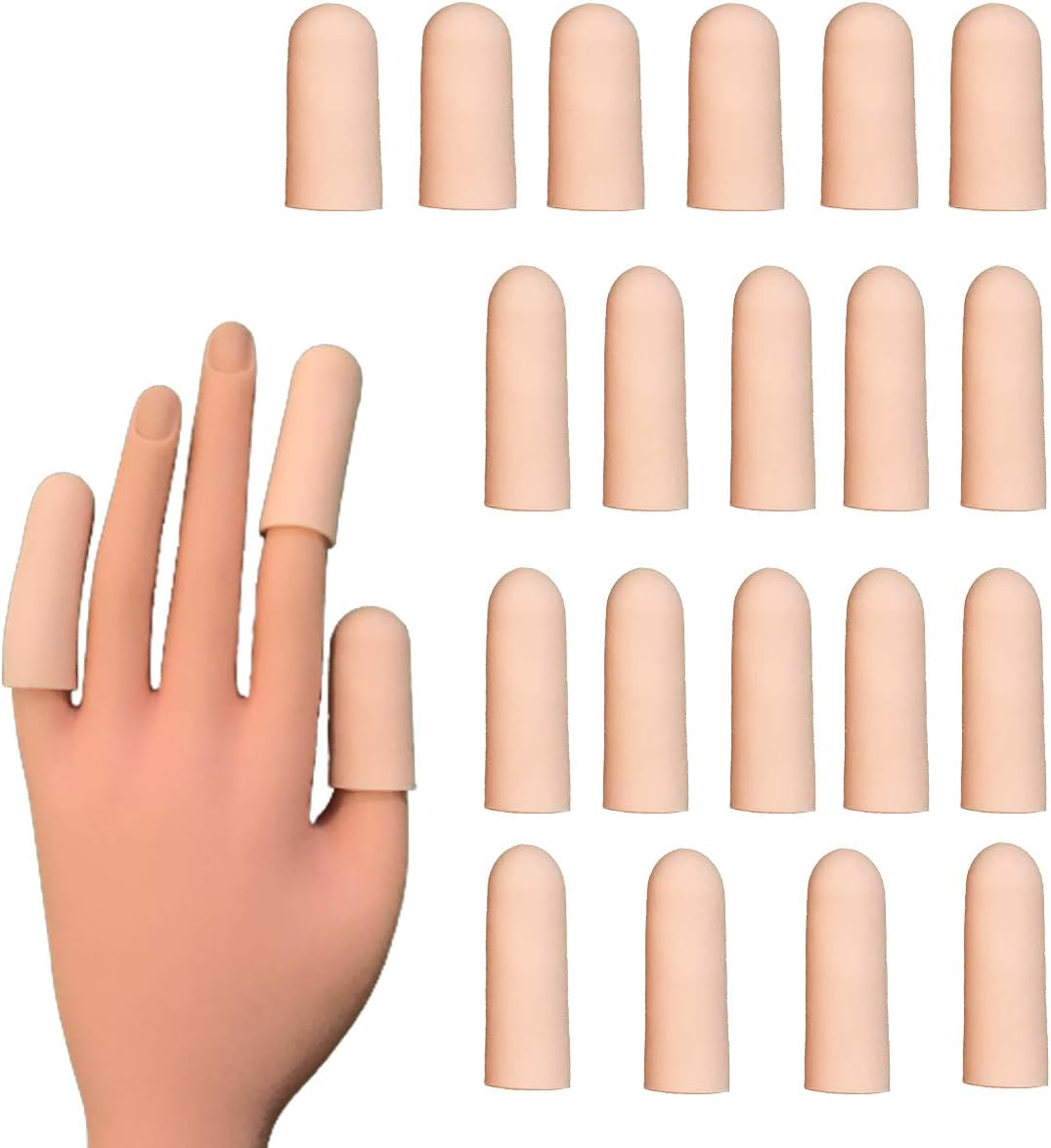 Amazon.com: 20 pieces Gel Finger Cots,Finger Protector, Silicone Finger ...