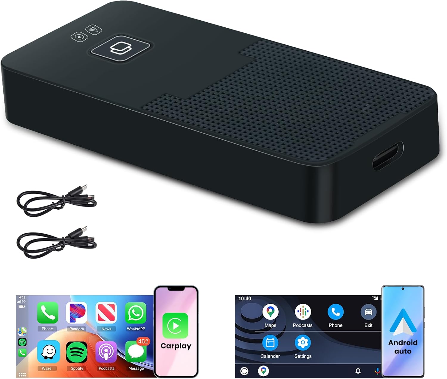 Amazon.com: Wireless CarPlay Adapter, Wireless Android Auto Dongle ...