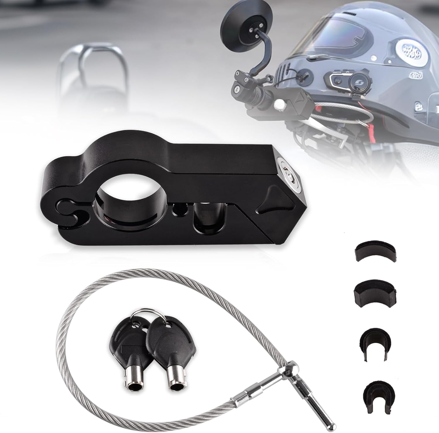 Amazon.com: Predep 2 in 1 Motorcycle Helmet & Handlebar Lock - Heavy Duty Anti-Theft Protection ...