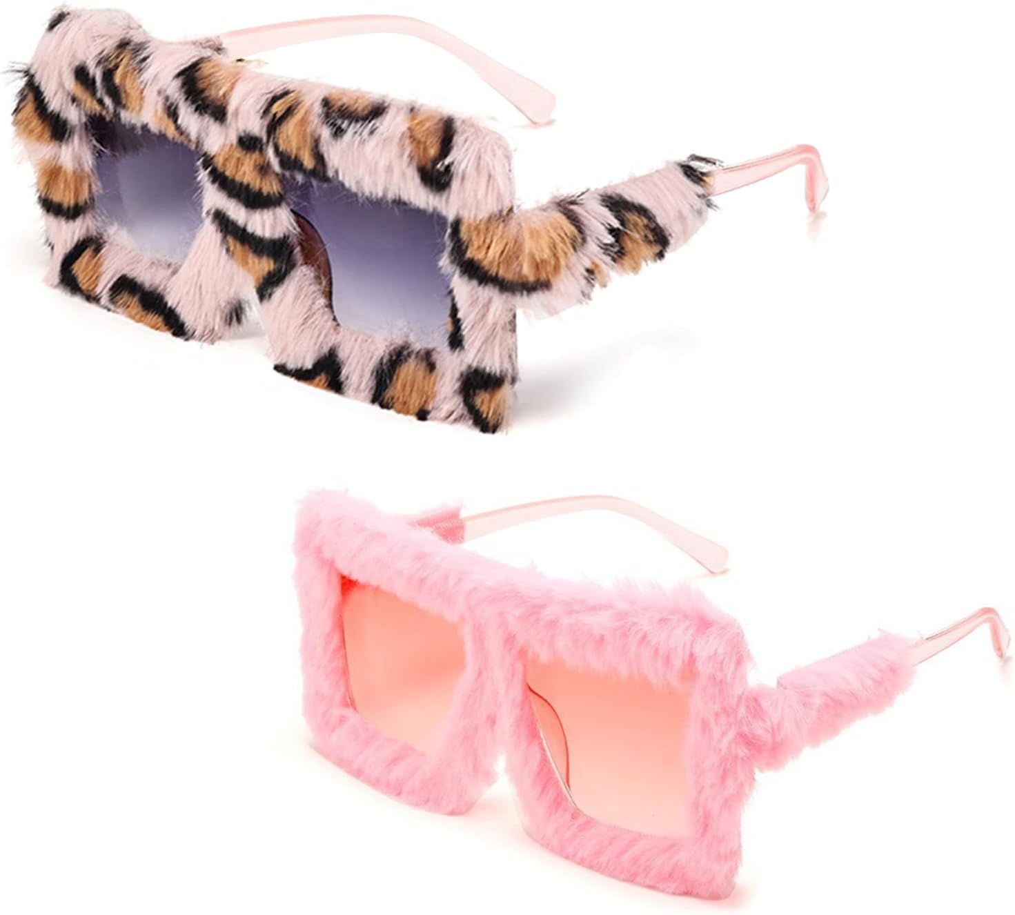 2 Pcs Funny Sunglasses, Furry Novelty Sunglasses for Adults Fashionable ...