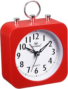 Amazon.com: uxcell Small Battery Operated Analog Alarm Clock, Square ...