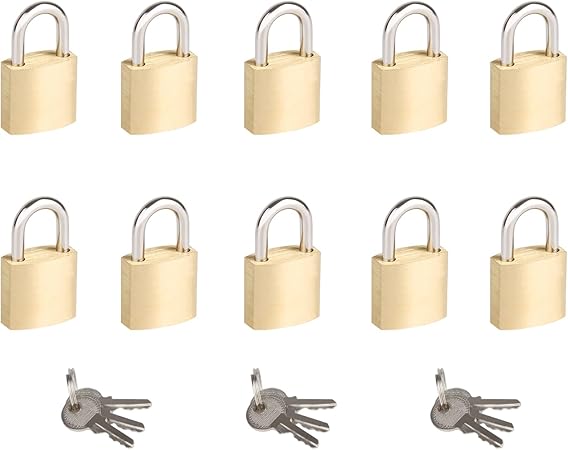 10Pack Small Locks with Same Keys, 3/4" (20mm) Wide Lock Body Solid ...