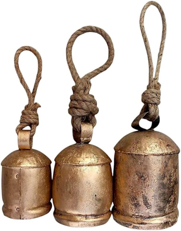 Amazon.com: Crystalo - Set of 3 Harmony Bells - Wrought Iron with Brass ...