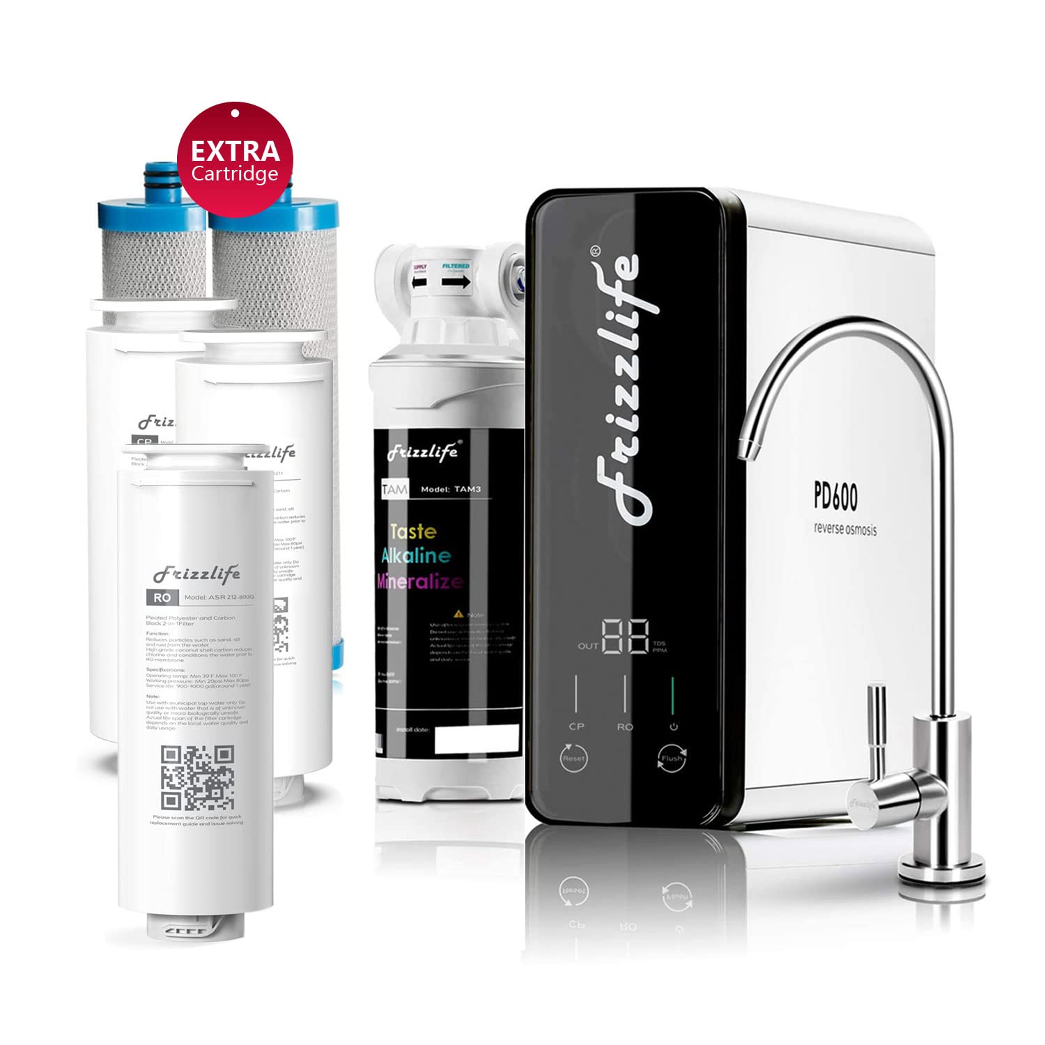 Frizzlife RO Reverse Osmosis Water Filtration System - 600 GPD High ...