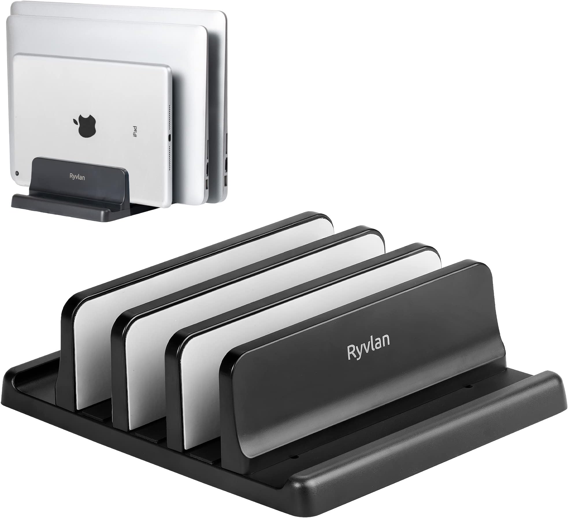 Amazon.com: Ryvlan 3 Slot Laptop Stand, Adjustable Vertical Storage for ...