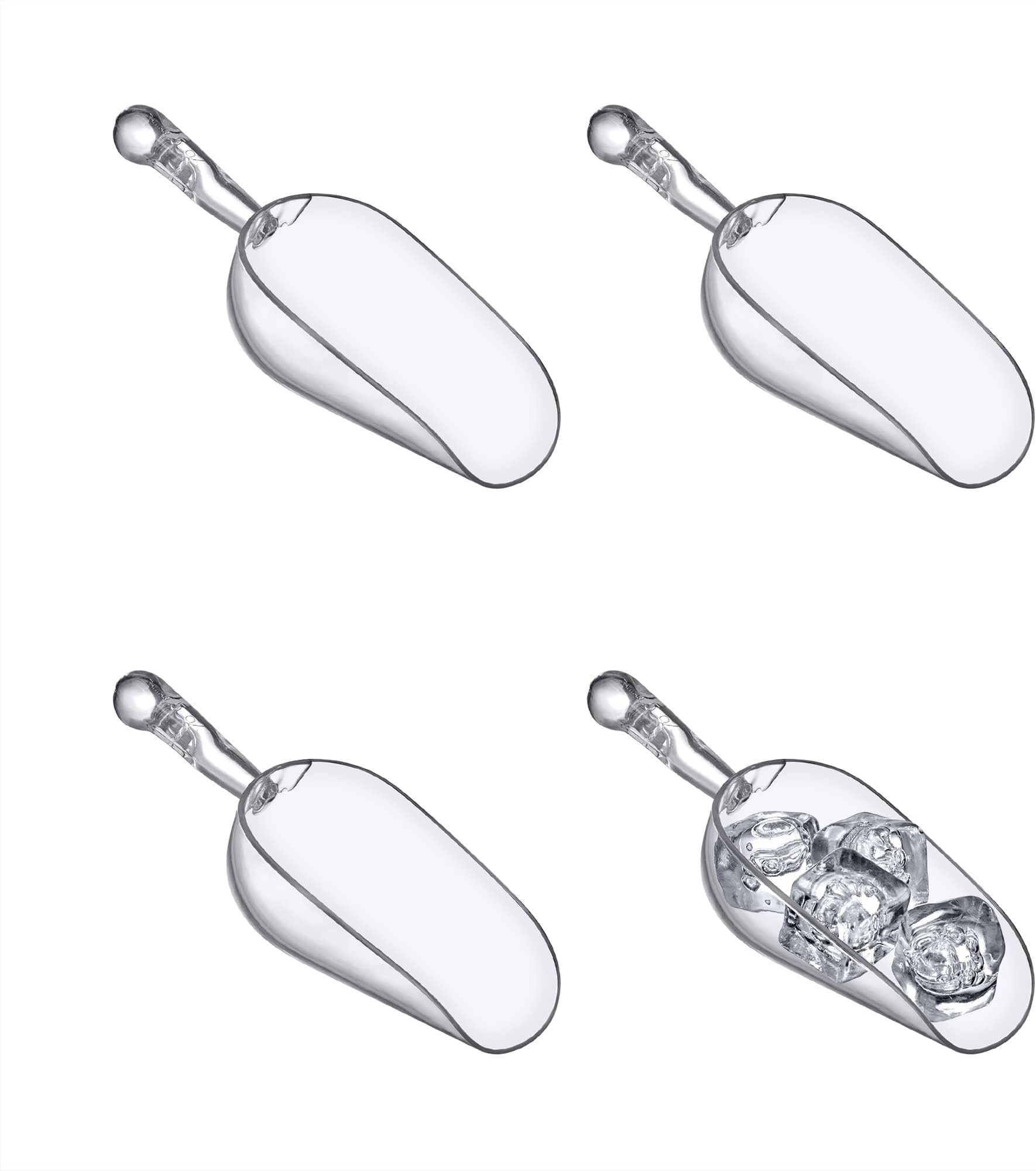 Amazon.com: Metallic Silver Hard Acrylic Candy Buffet Scoops - Package ...