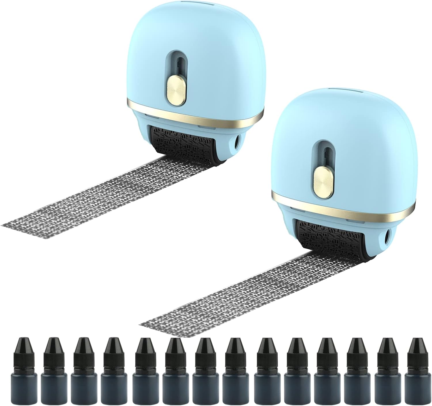 Amazon.com : Lomil Identity Protection Roller Stamps 2 Pack Blue ...