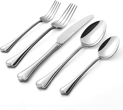 Amazon.com | KINGSTONE Silverware Set, 40-piece 18/10 Stainless Steel ...