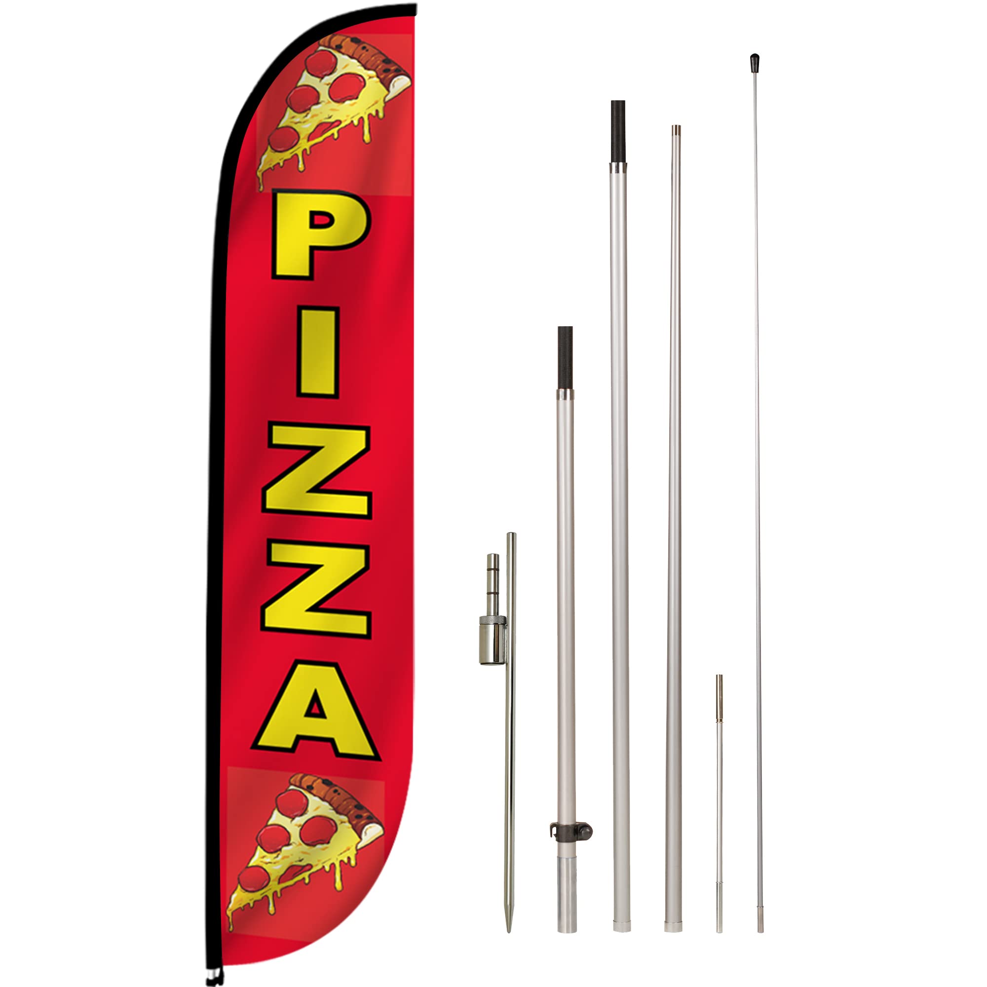 LookOurWay Food Themed 12-Feet Tall Feather Flag Complete Set with ...