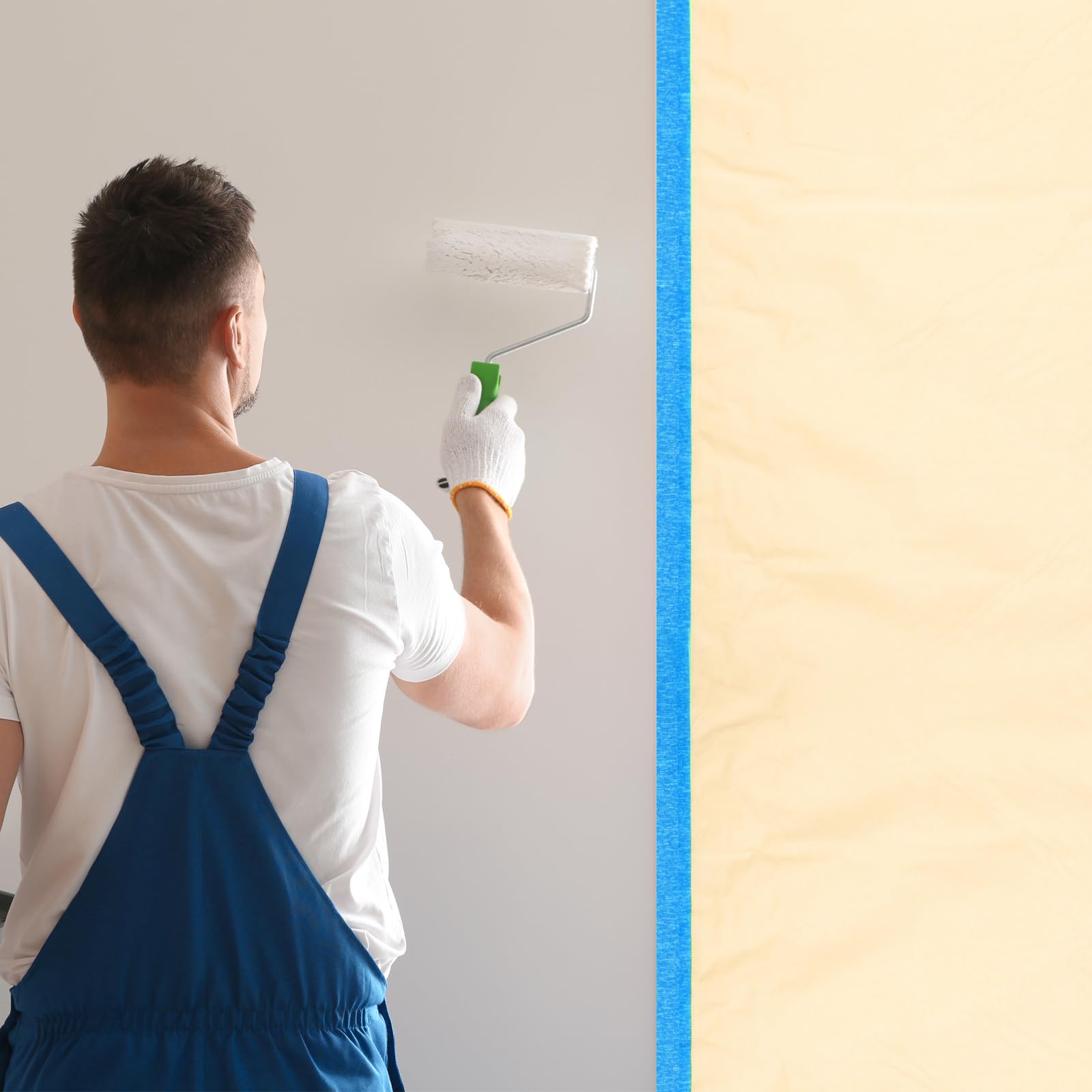 Glenmal 12 Rolls Pre Taped Masking Paper 12 Inch x 50 Ft Painters Paper ...