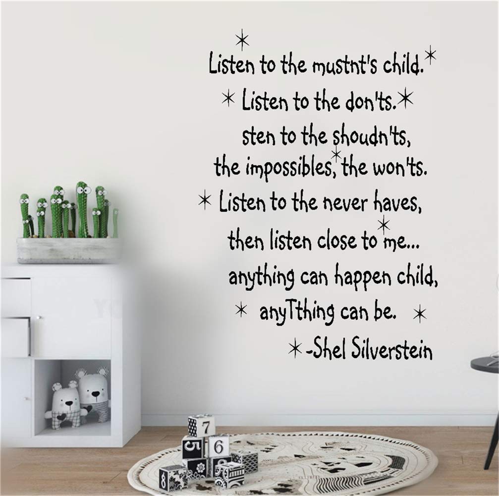 Listen To The Mustn'ts Wall Quote Decal - Shel Silverstein Quote Wall ...