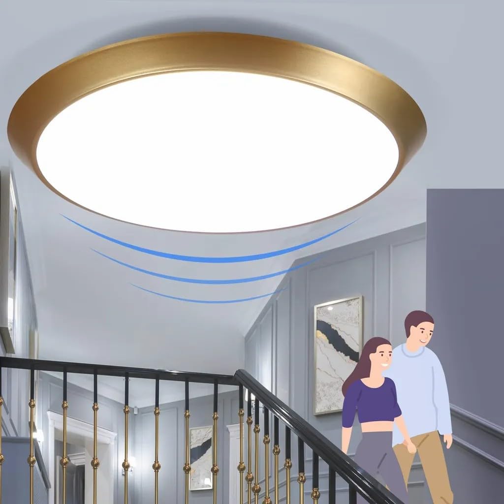 24W Motion Sensor Ceiling Light Indoor/Outdoor LED Round Ceiling ...